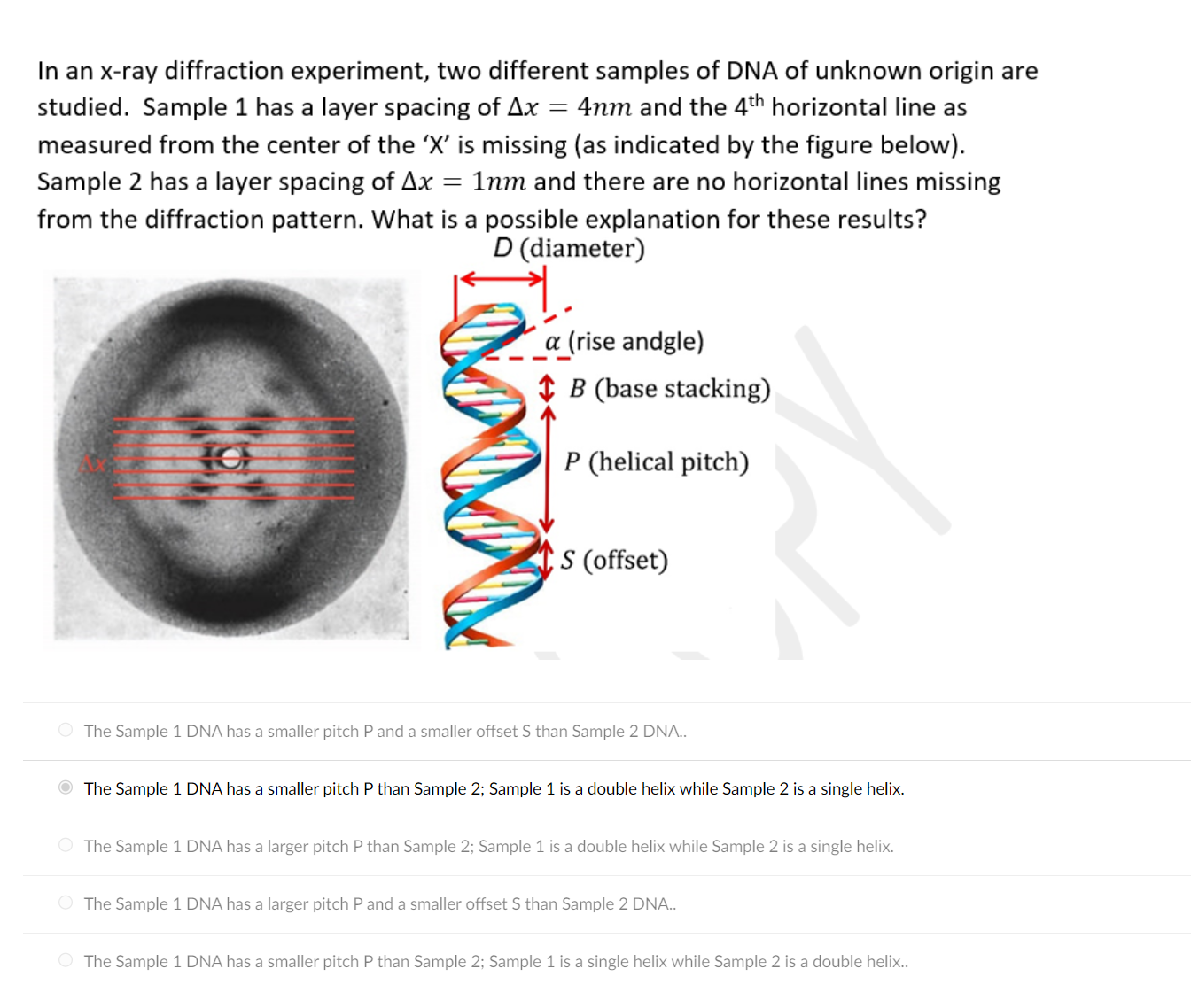 Solved In an x-ray diffraction experiment, two different | Chegg.com