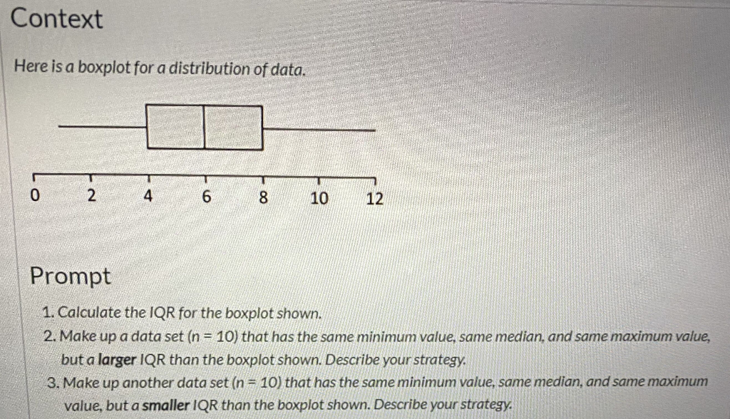 Solved Context Here Is A Boxplot For A Distribution Of Data 