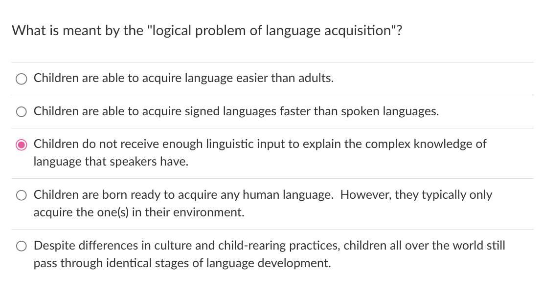 What is meant by the "logical problem of language | Chegg.com