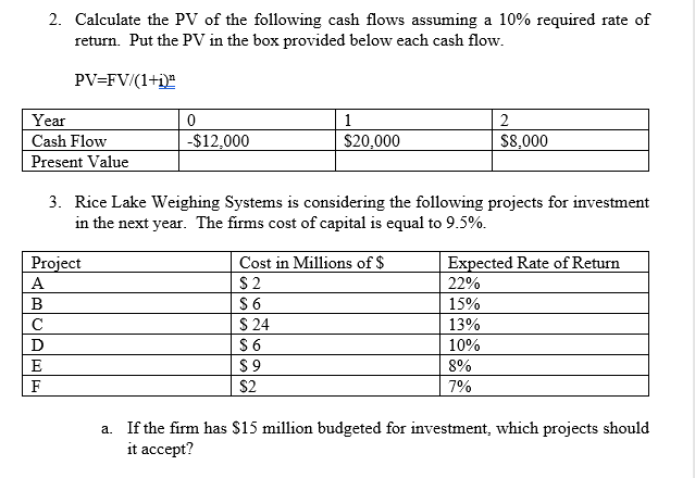Solved 2. Calculate the PV of the following cash flows | Chegg.com