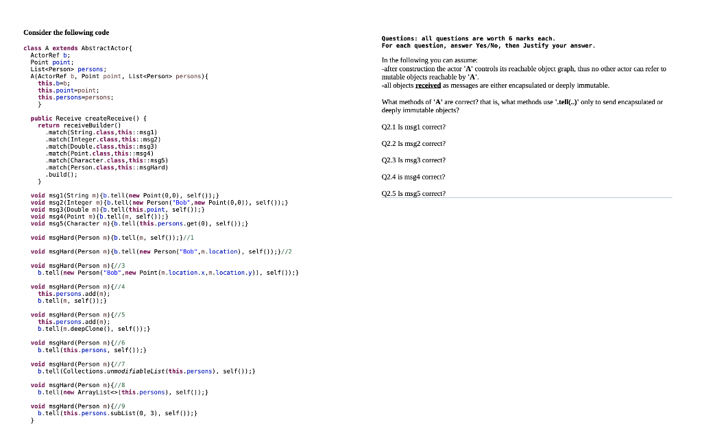 Solved Consider the following code class A extends | Chegg.com
