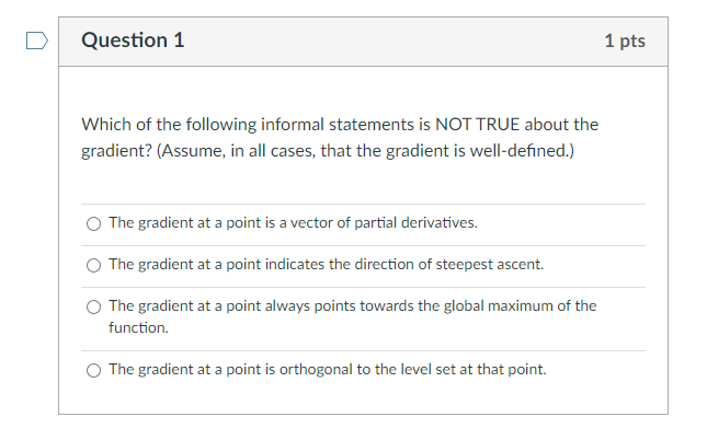 Solved Which of the following informal statements is NOTTRUE | Chegg.com