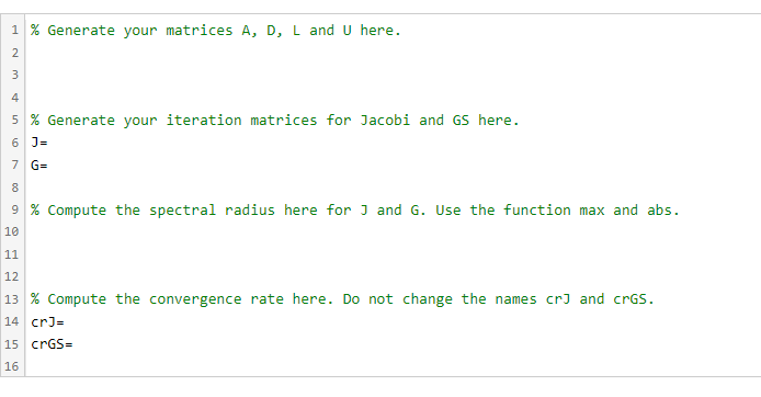 Solved Use the Matlab format I provided for coding, Do not | Chegg.com