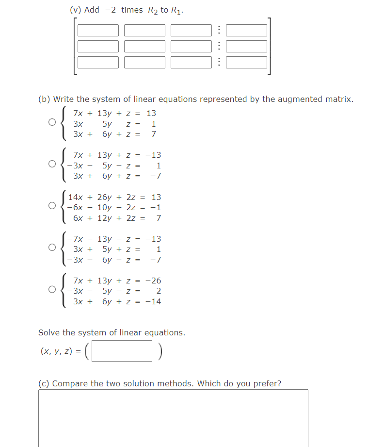 Solved Consider the following matrix. | Chegg.com