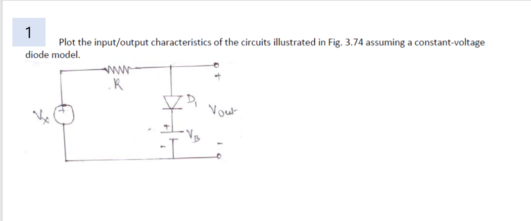 Solved 1 Plot the input/output characteristics of the | Chegg.com