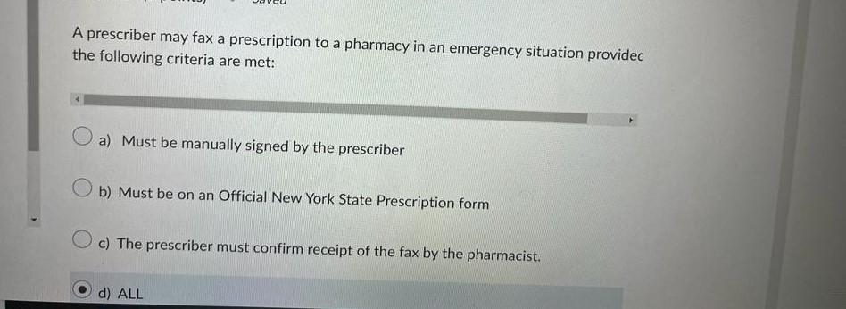 Solved A prescriber may fax a prescription to a pharmacy in | Chegg.com