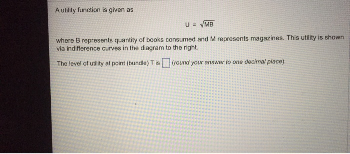 Solved A utility function is given as MB where B represents | Chegg.com