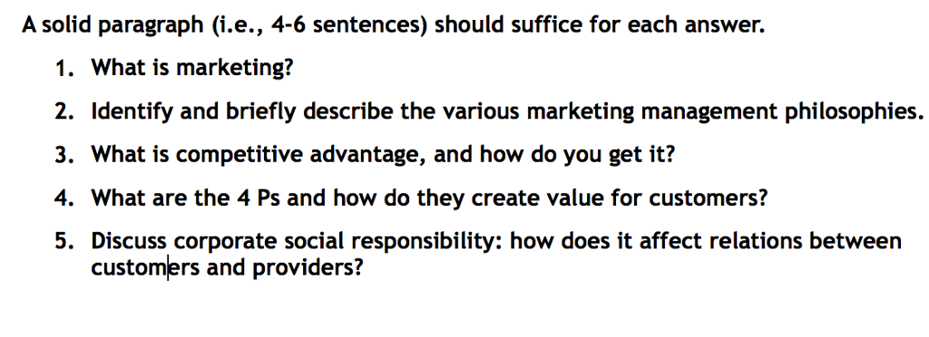 Solved A solid paragraph (i.e., 4-6 sentences) should | Chegg.com