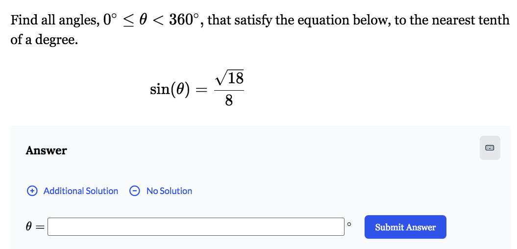 Solved Find all angles, 0∘≤θ