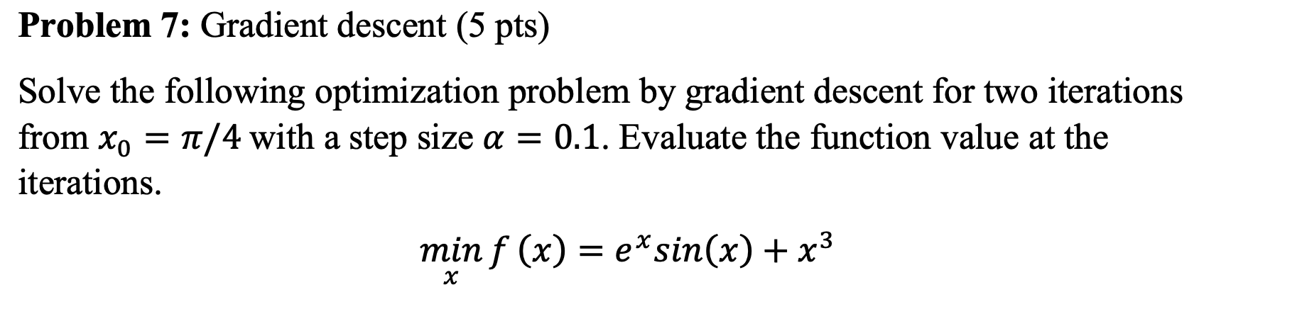 Solved Solve the following optimization problem by gradient | Chegg.com