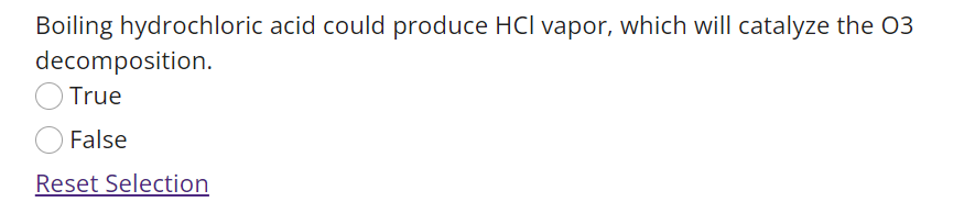 Solved Boiling hydrochloric acid could produce HCl vapor, | Chegg.com