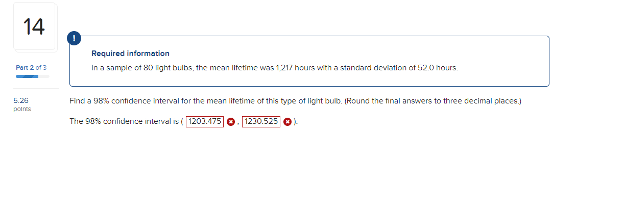Solved Required information In a sample of 80 light bulbs, | Chegg.com