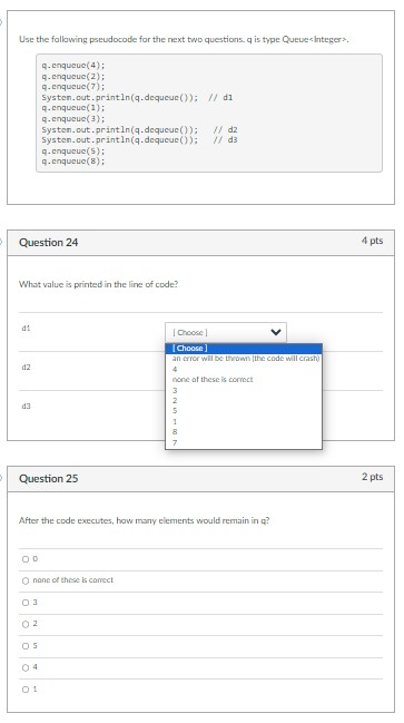 Solved Use the follawing paeudocode for the next two | Chegg.com