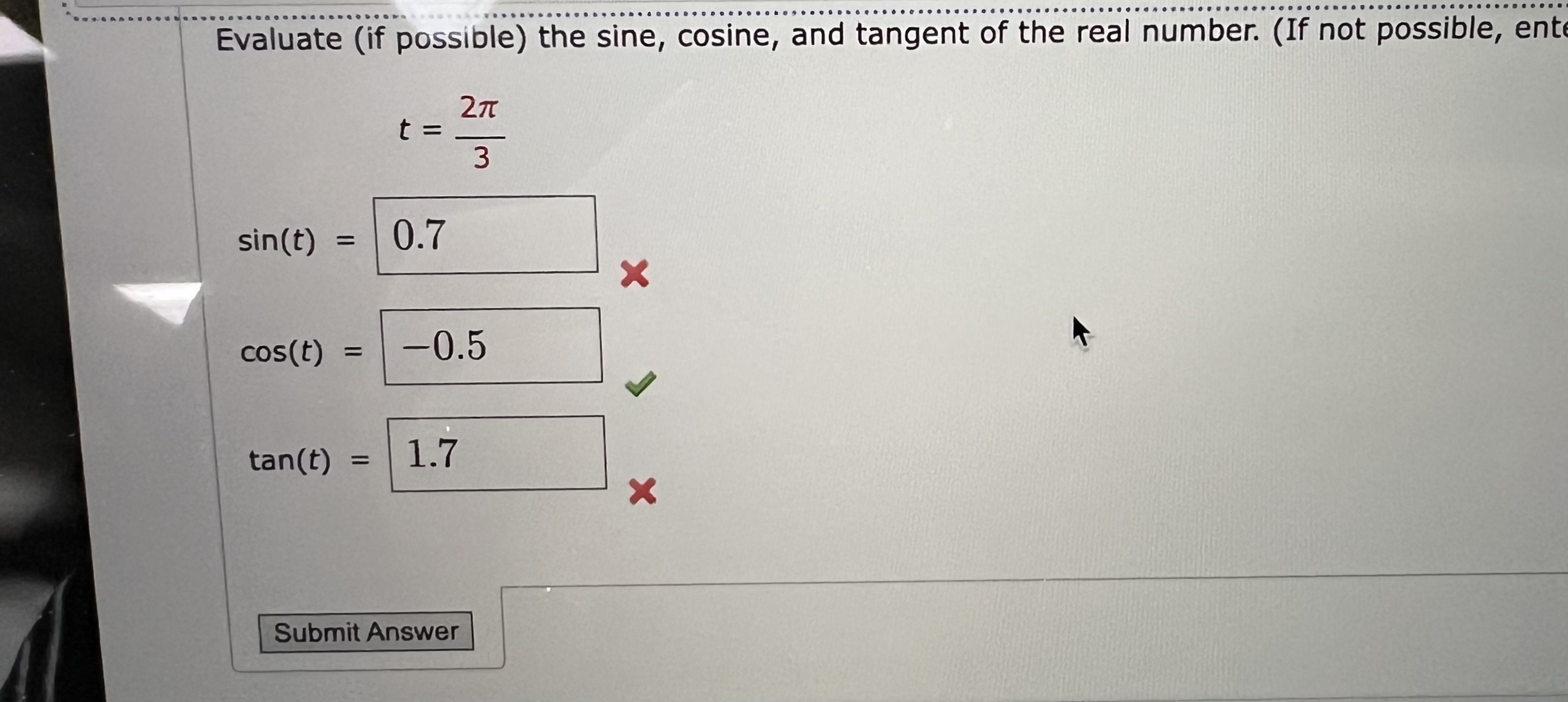Solved Evaluate (if possible) ﻿the sine, ﻿cosine, and | Chegg.com