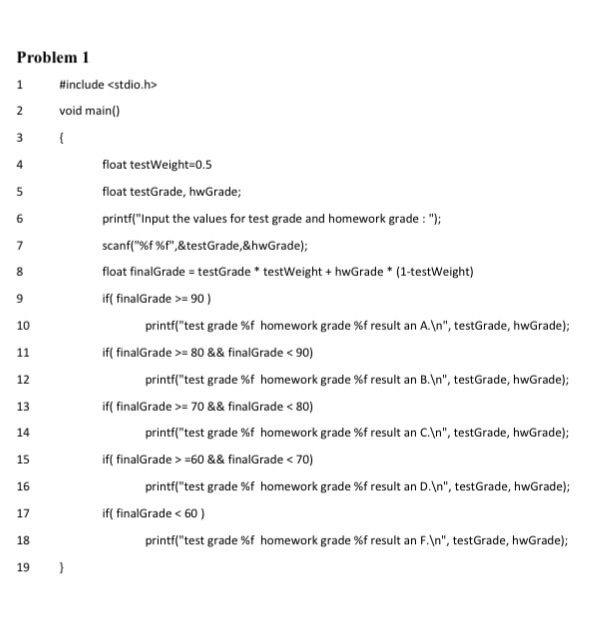 Solved 1) Construct a table listing all the line numbers | Chegg.com