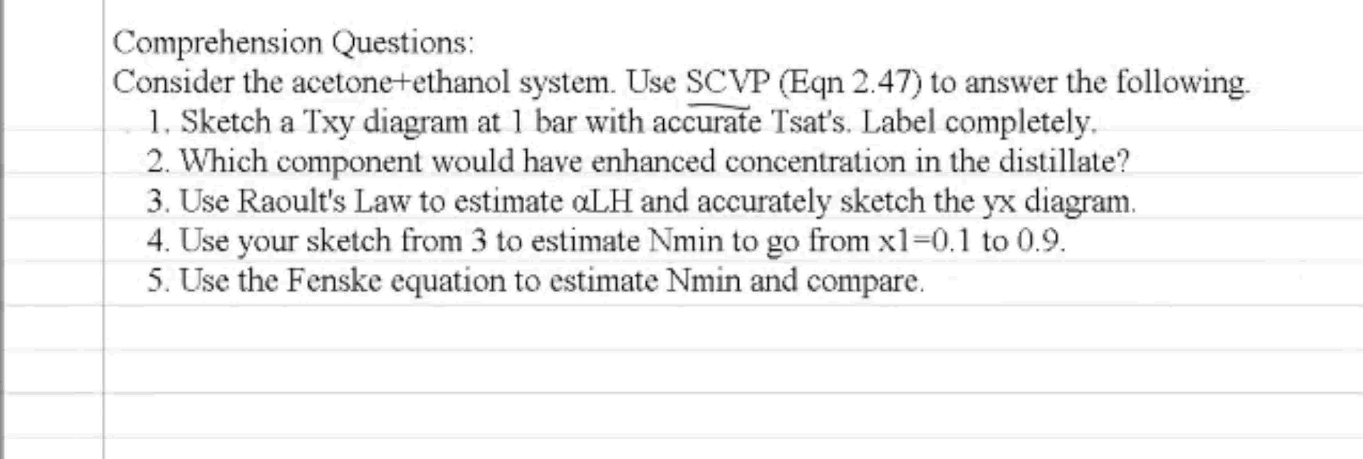 Solved Comprehension Questions:Consider the acetone+ethanol | Chegg.com
