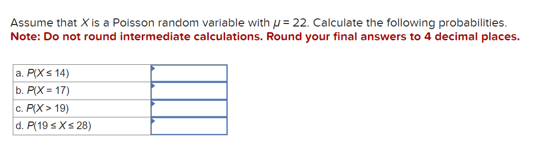 Solved Assume that X is a Poisson random variable with μ = | Chegg.com