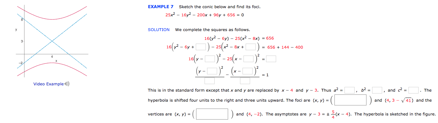 Solved EXAMPLE 7 Sketch the conic below and find its foci. | Chegg.com
