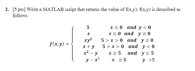 Solved 2 5 Pts Write A Matlab Script That Returns The 1489