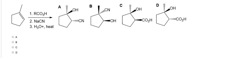 Solved 1.RC0H 2 NaCN C CN C OH COH COH 3. H3O+, heat | Chegg.com