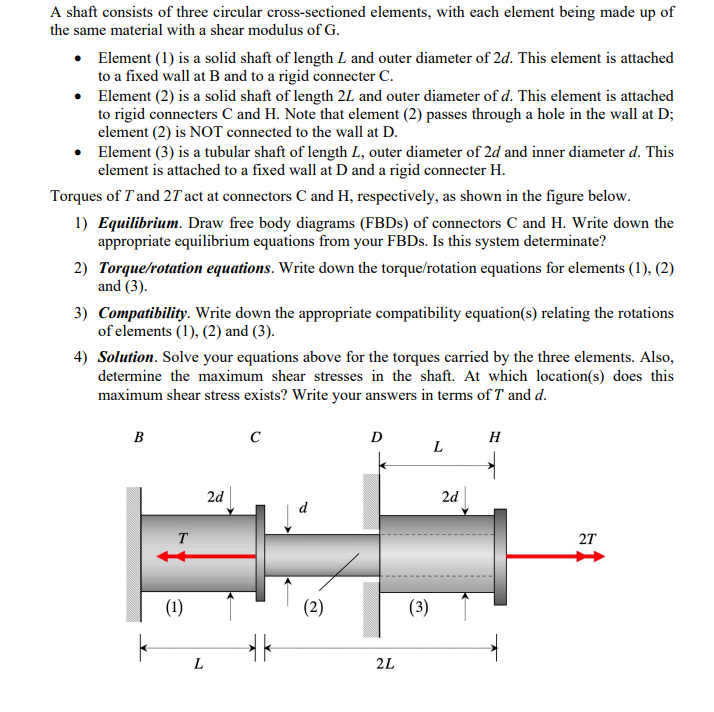 Solved A shaft consists of three circular cross-sectioned | Chegg.com