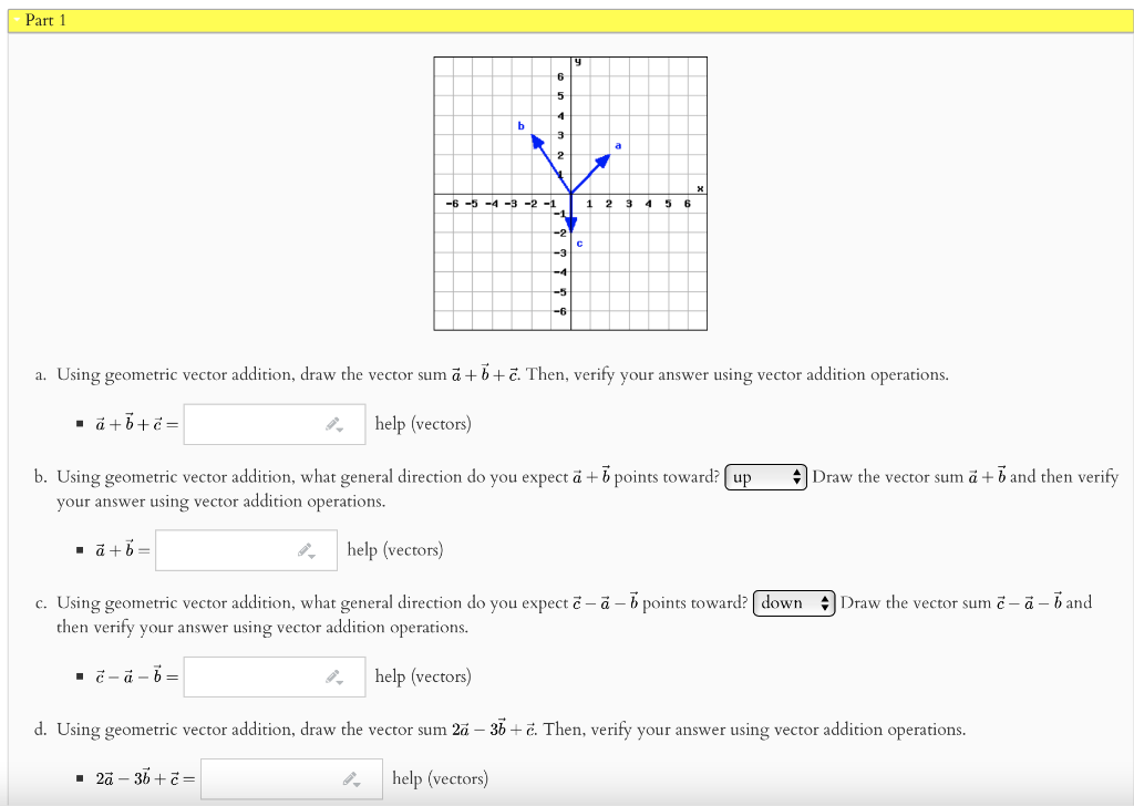Solved Part 1 y 6 5 b 3 a 2 -6 -5 -4 -3 - 2 - 1 2 4 5 6 c a. | Chegg.com