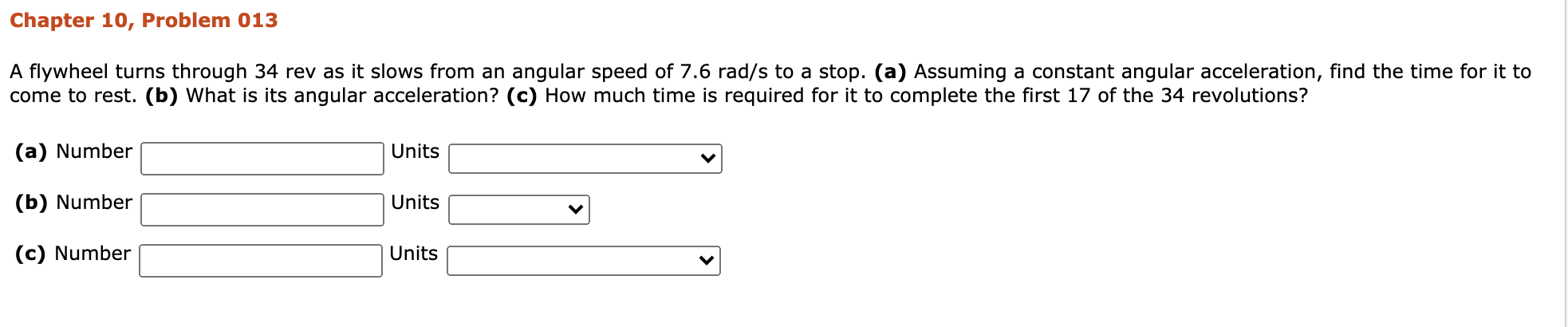 Solved Chapter 10, Problem 013 A flywheel turns through 34 | Chegg.com
