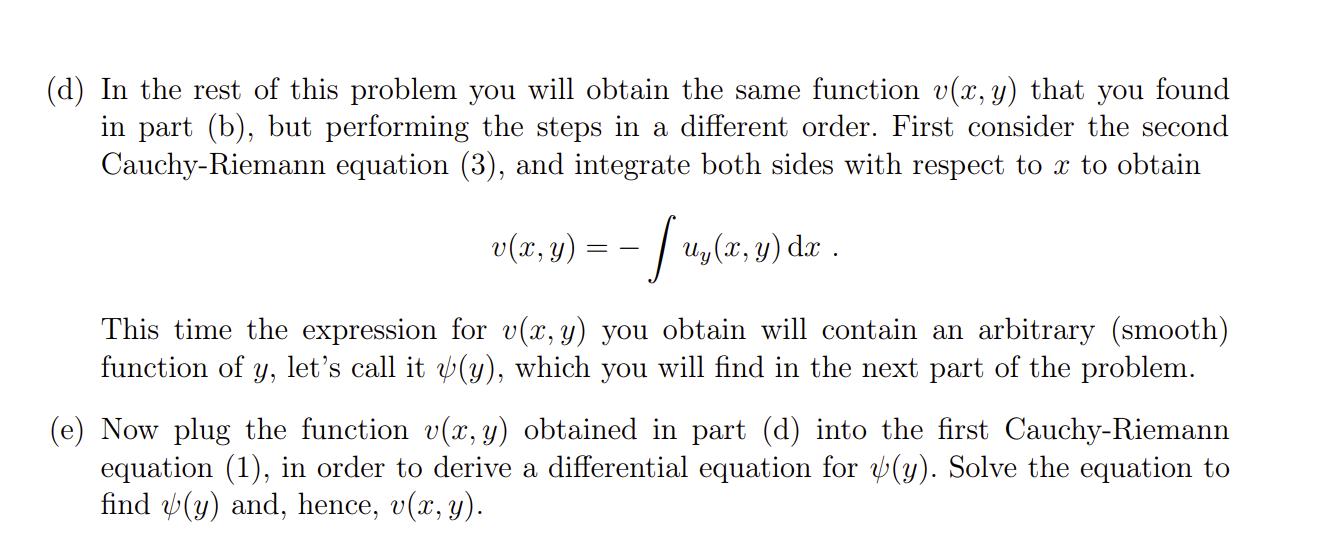 Solved Problem 7. [Harmonic conjugate] Let u(x,y)=x3−3xy2. | Chegg.com
