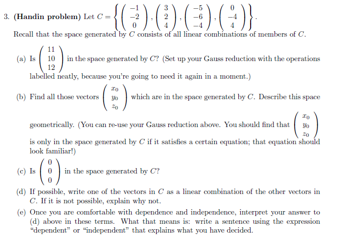 Solved (Handin problem) Let \\( | Chegg.com
