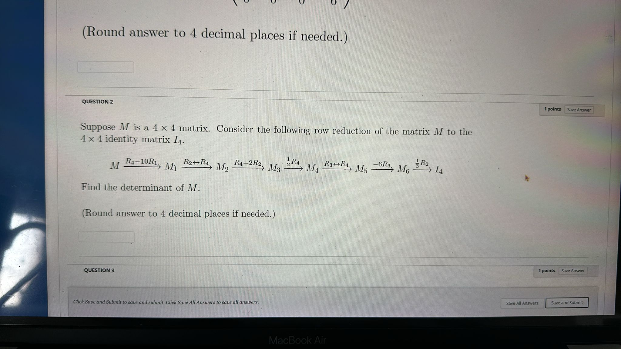 Solved (Round answer to 4 decimal places if needed.) | Chegg.com