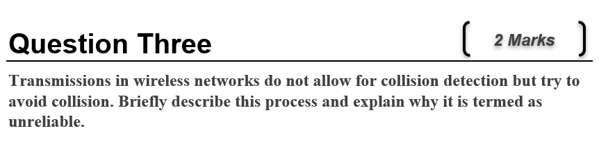 Solved Transmissions in wireless networks do not allow for | Chegg.com
