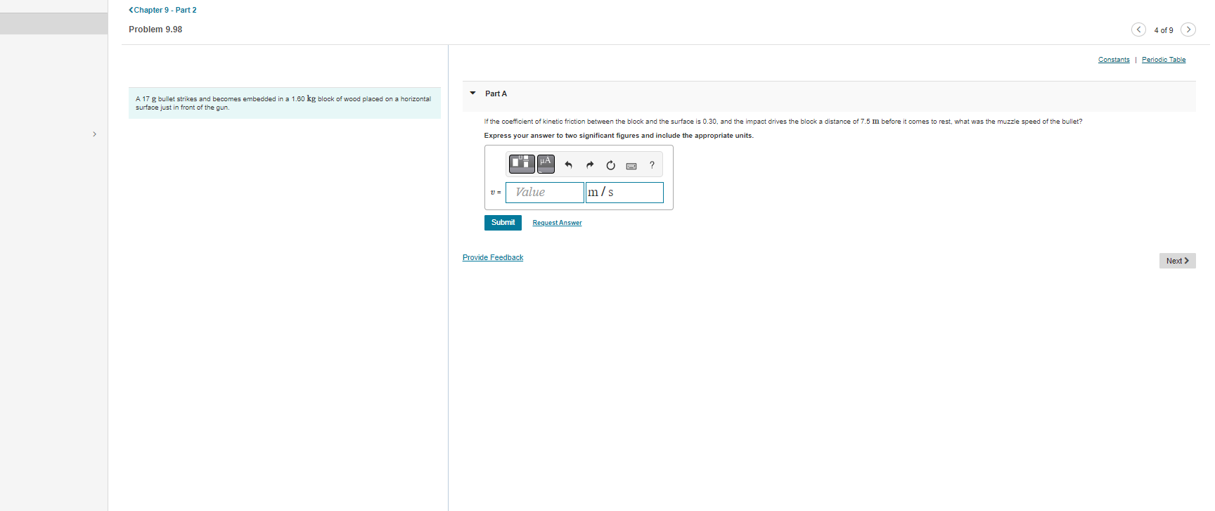 Solved A 17 g bullet strikes and becomes embedded in a 1.60 | Chegg.com