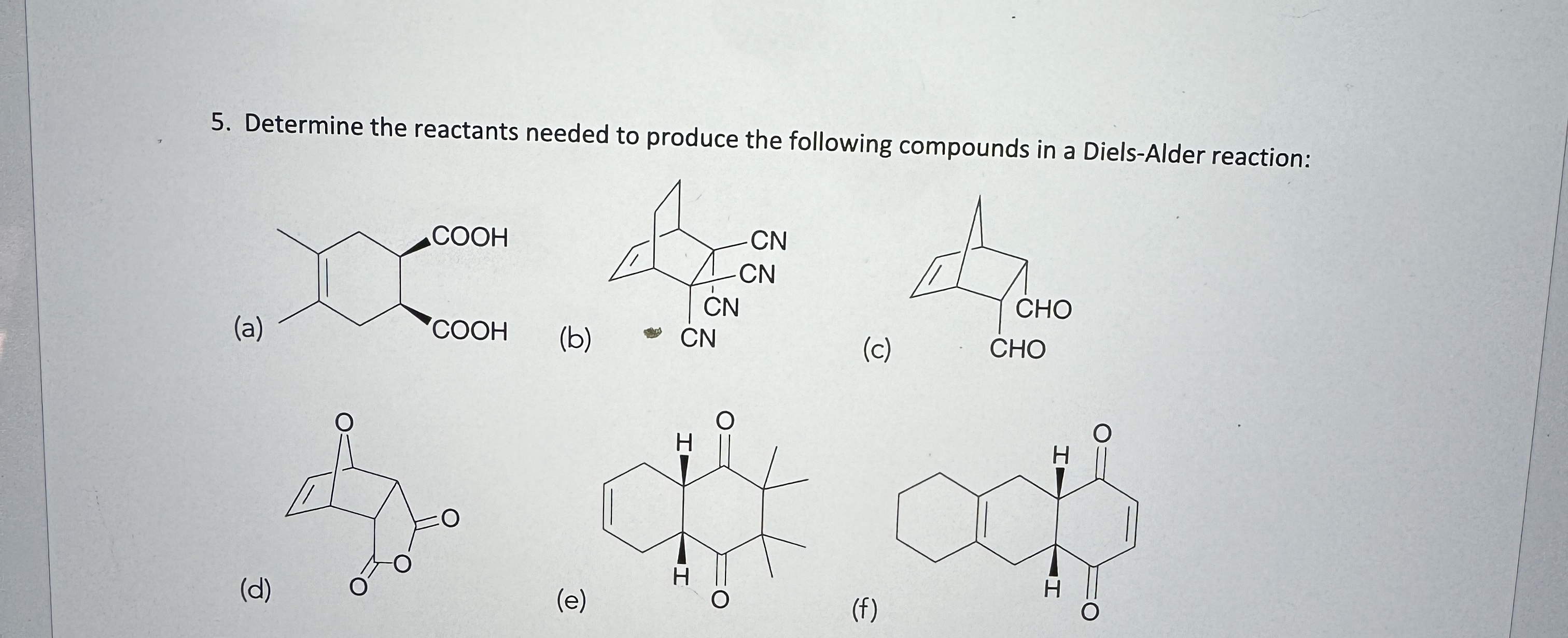 Solved Determine the reactants needed to produce the | Chegg.com