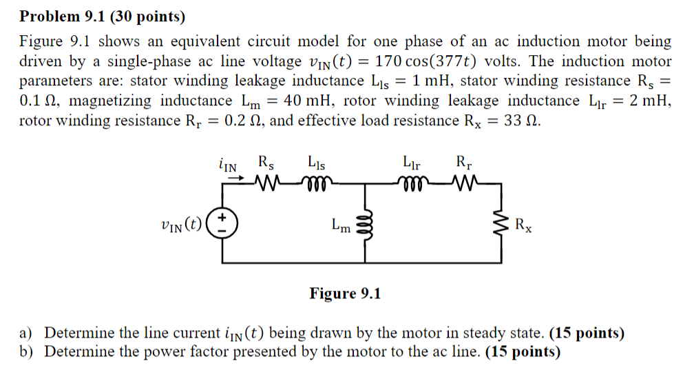 Solved Figure 9.1 shows an equivalent circuit model for one | Chegg.com