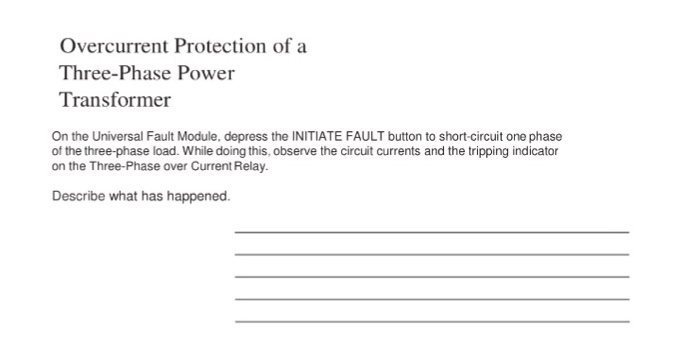Solved Overcurrent Protection of a Three-Phase Power | Chegg.com
