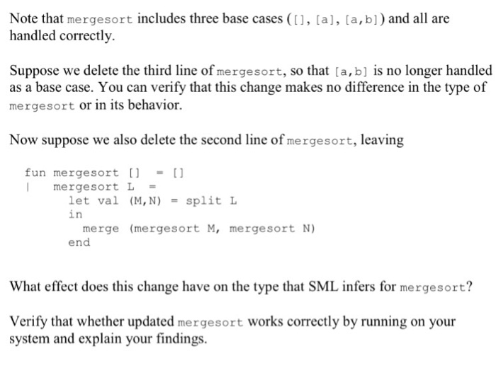 Solved In SML language please give me the code of what it is | Chegg.com