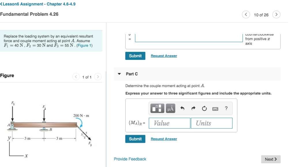 Solved Replace the loading system by an equivalent | Chegg.com