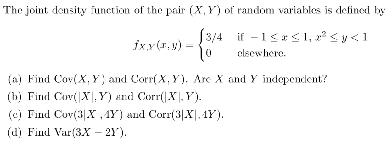 Solved The Joint Density Function Of The Pair Xy Of 4076