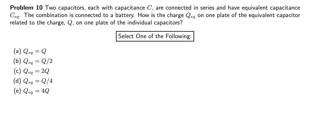 Solved Problem 10 Two capacitors, each with capacitance C, | Chegg.com