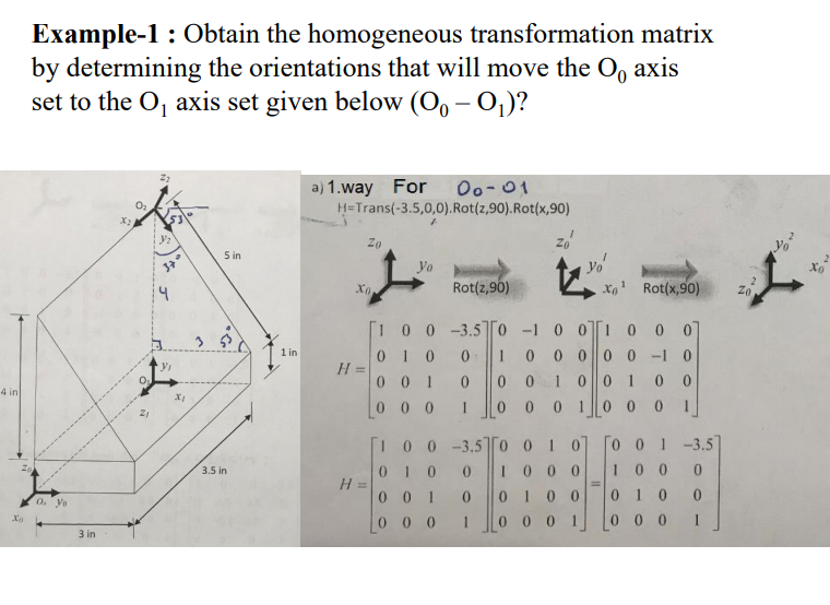 Example-1 : Obtain the homogeneous transformation | Chegg.com