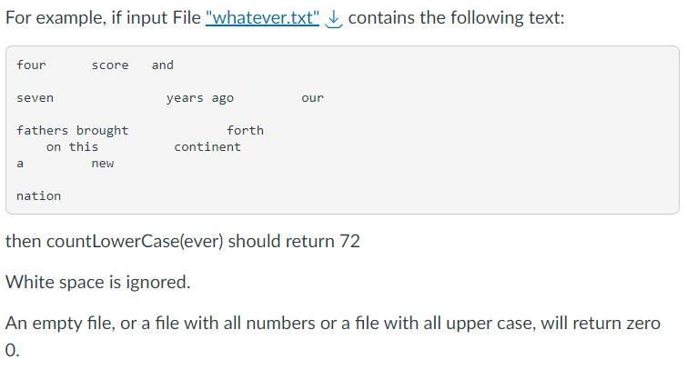 Write a method named countLowerCase that accepts a | Chegg.com