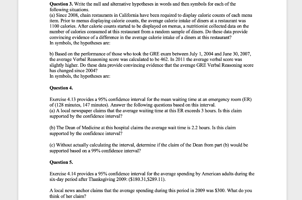 Solved Question 3. Write the null and alternative hypotheses | Chegg.com
