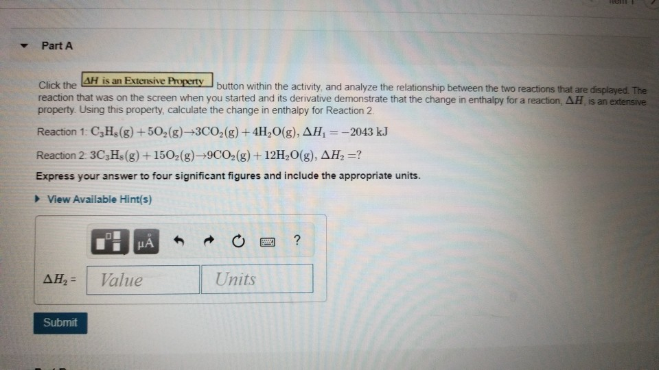 Solved Part A Click the LAH is an Extensive Property | Chegg.com