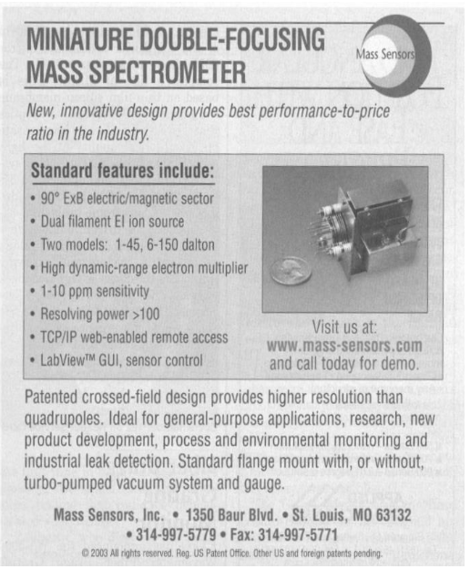 Solved MINIATURE DOUBLE-FOCUSING MASS SPECTROMETER Mass | Chegg.com