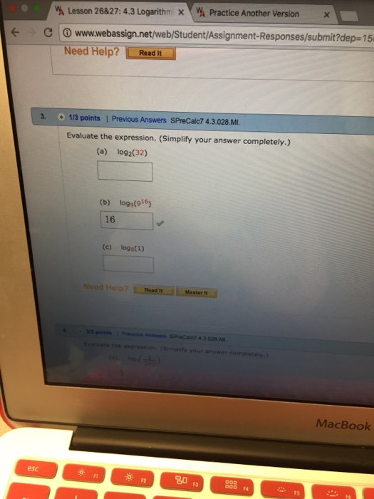 Solved Evaluate The Expression Simplify Your Answer 