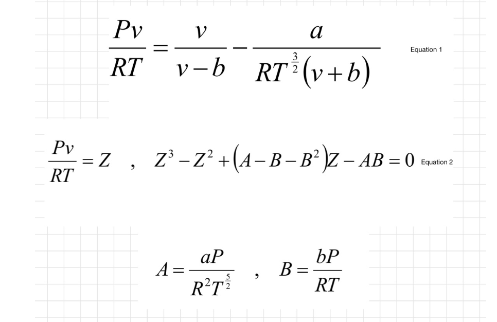 Solved RTPv=v−bv−RT23(v+b)a Equation | Chegg.com