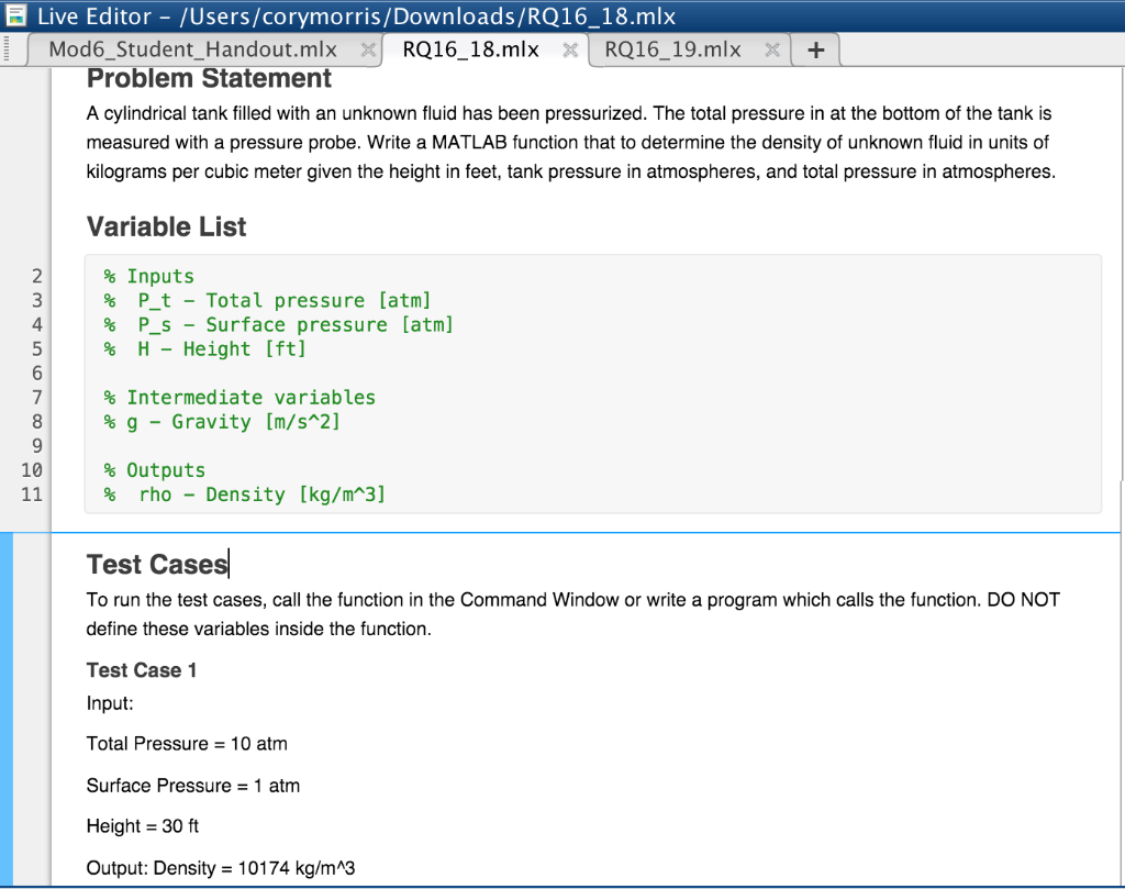 Solved Live Editor - /Users/corymorris/Downloads/RQ16_18.mlx | Chegg.com