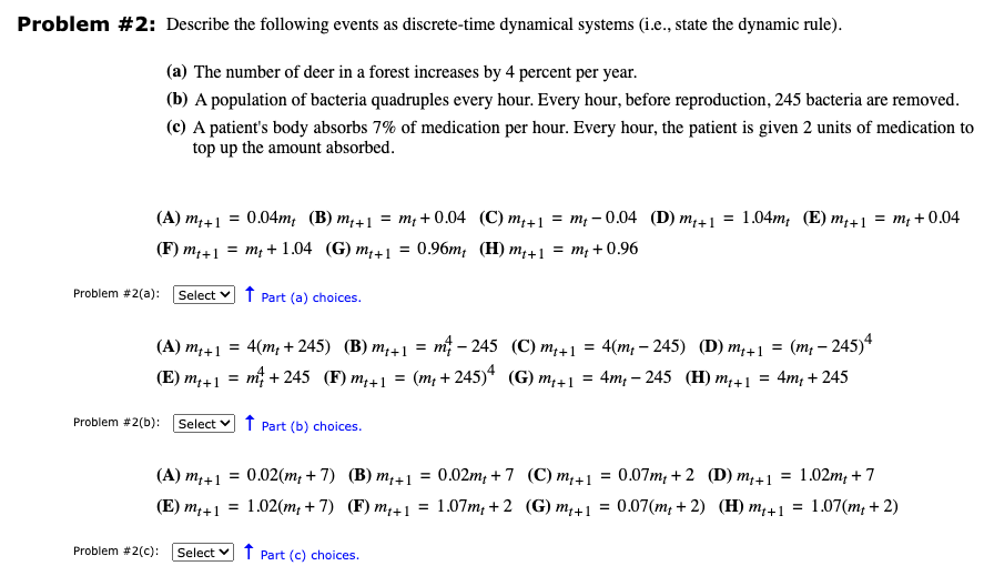 Solved by an EXPERT Problem # 2: Describe the following events as | Chegg.com