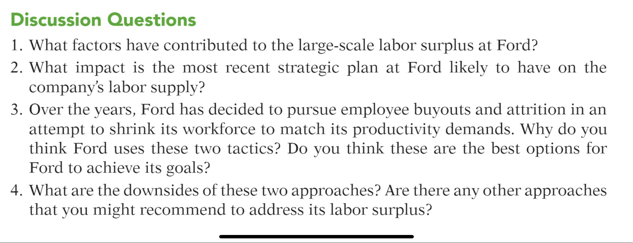 Solved CASE STUDY 2: THE TURNAROUND AT FORD Ford has been | Chegg.com