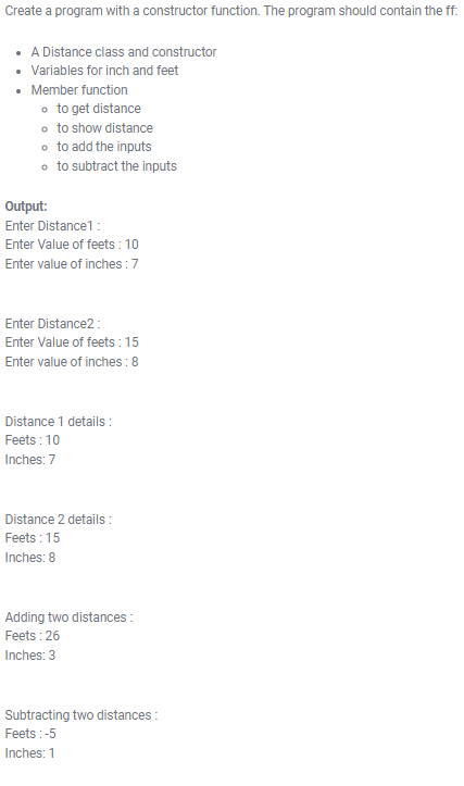 Solved Create a program with a constructor function. The | Chegg.com